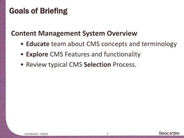Cms overview & landscape review020120416 | PPT