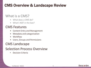Cms overview & landscape review020120416 | PPTX