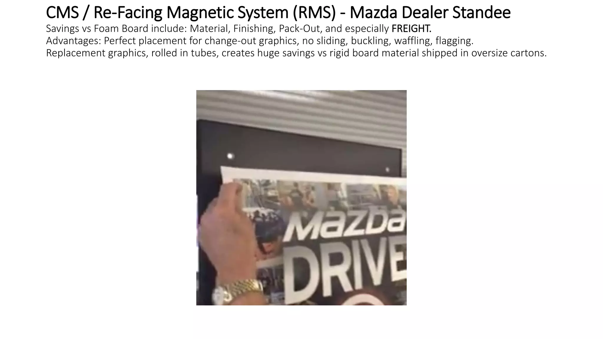 CMS RE-Facing Magnetic System (RMS) Mazda Dealer Display | PPTX