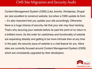 CMS Site Migration and Security Audit | PPT