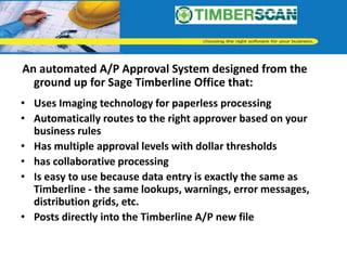Sage Timberline Office Overview | PPSX | Business | Business and Finance
