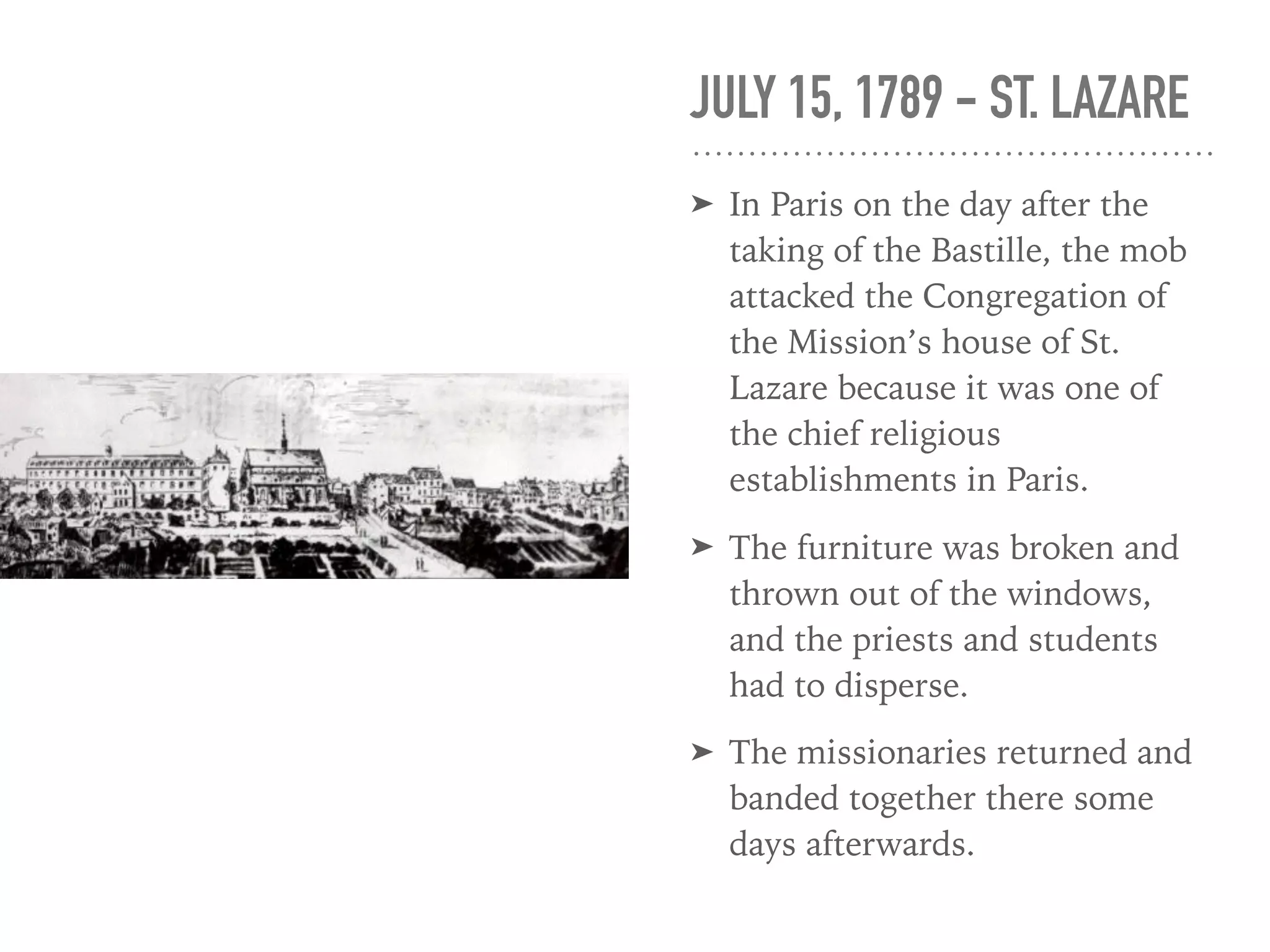 Congregation of the Mission During the French Revolution | PPT