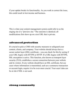 Types, Features, and Examples of CMS for Web Development | PDF