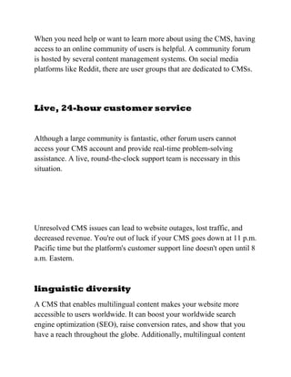 Types, Features, and Examples of CMS for Web Development | PDF