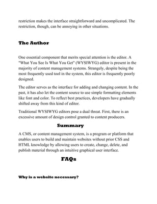 Types, Features, and Examples of CMS for Web Development | PDF