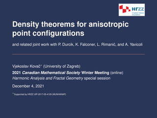 Density theorems for anisotropic point configurations | PDF