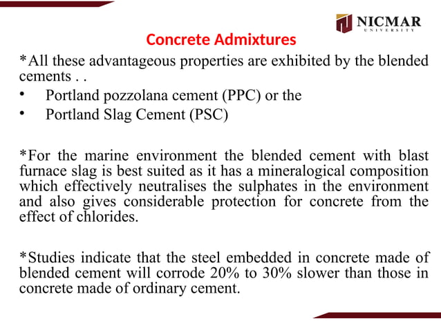 Concrete Admixtures in civil engineering | PPT