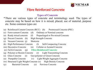 fibre reinforced concrete in construction industry | PPTX