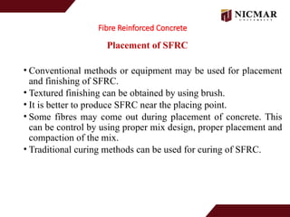 fibre reinforced concrete in construction industry | PPTX