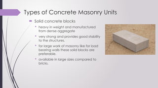 Masonry - Construction Materials and Testing | PPT