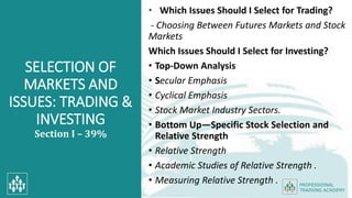 Selection of Markets & Issues | PPT