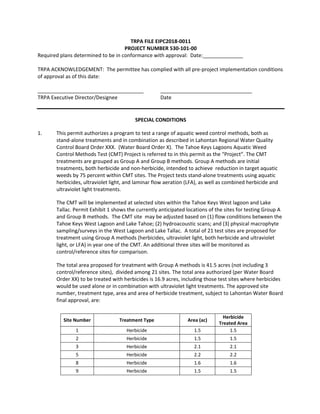 TRPA CMT Permit | PDF