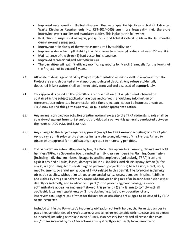 TRPA CMT Permit | PDF