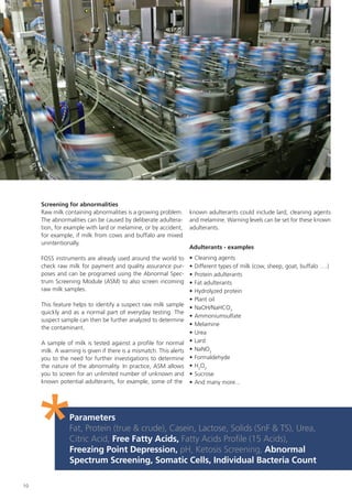 Raw Milk Testing Solutions | PDF