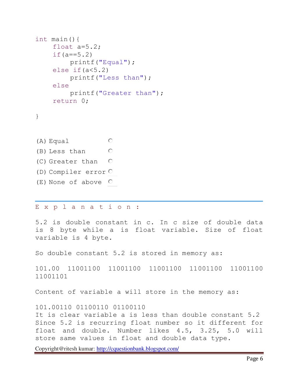 C Multiple Choice Questions And Answers Pdf