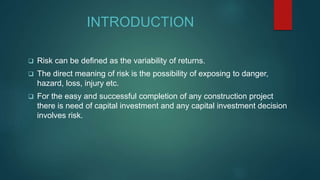 ELEMENTS OF RISK MANAGEMENT AND VALUE ENGINEERING | PPTX | Civil ...