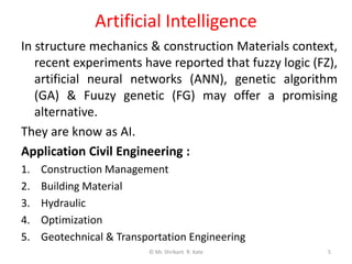 Introduction to Artificial Intelligence Technique for Civil Engineering_ Unit 6 _ Construction ...