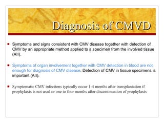 CMV in Organ Transplantation | PPT