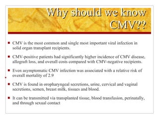 CMV in Organ Transplantation | PPT
