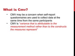 Common Method Variance | PPT
