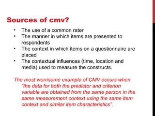 Common Method Variance | PPT