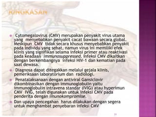 TATALAKSANA INFEKSI CMV PADA ANAK PENDERITA HIV | PPT
