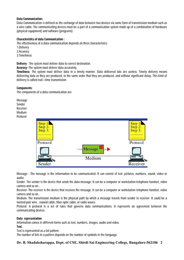 Computer Networks-1 1st unit (10CS55) VTU | PDF