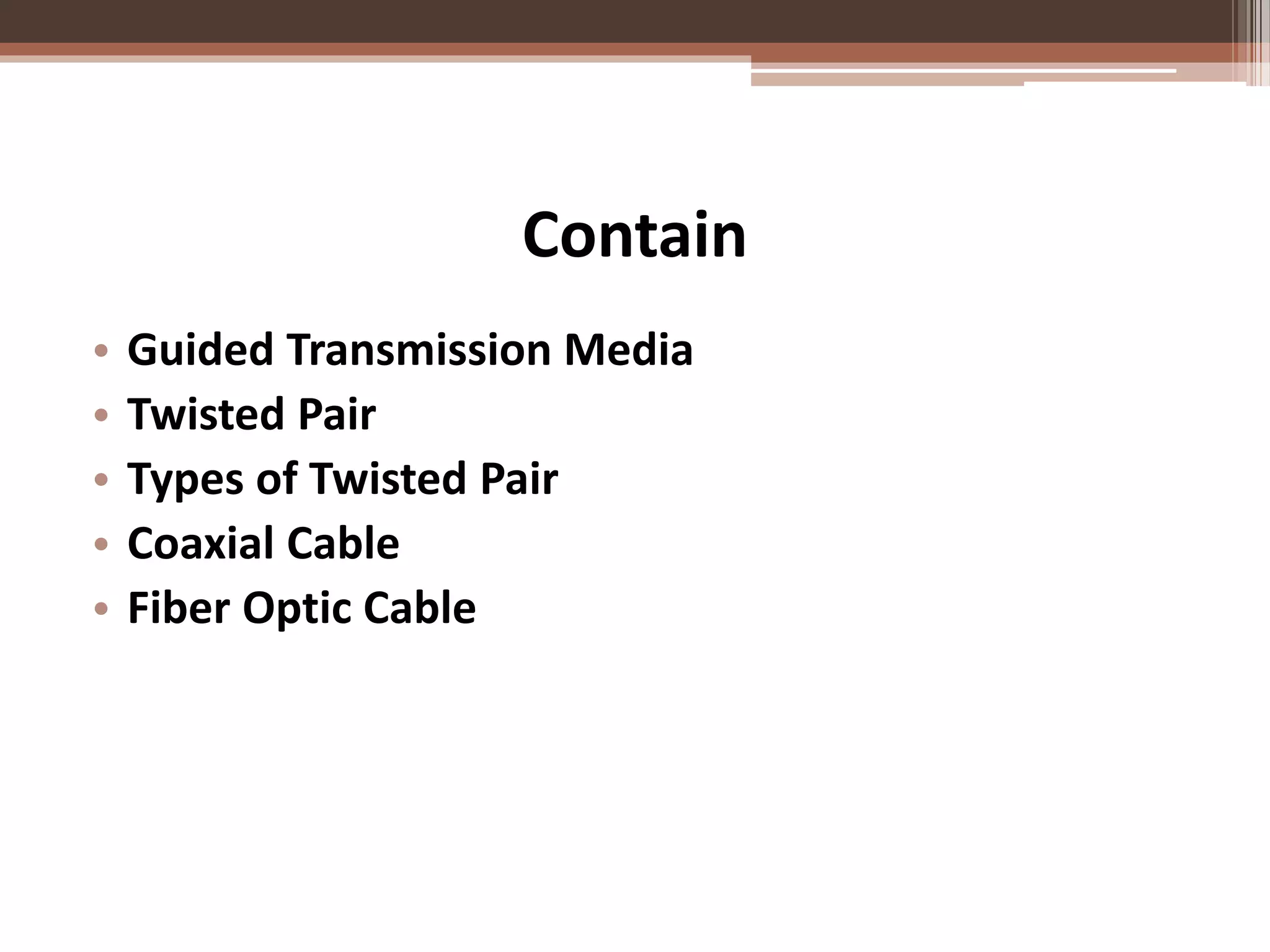Types of Cables(Guided Media for Transmisson) | PPT