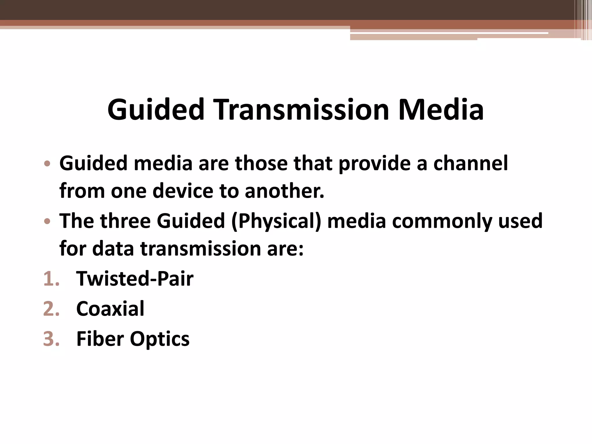 Types of Cables(Guided Media for Transmisson) | PPT