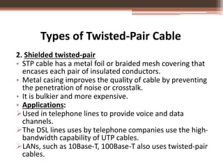 Types of Cables(Guided Media for Transmisson) | PPT