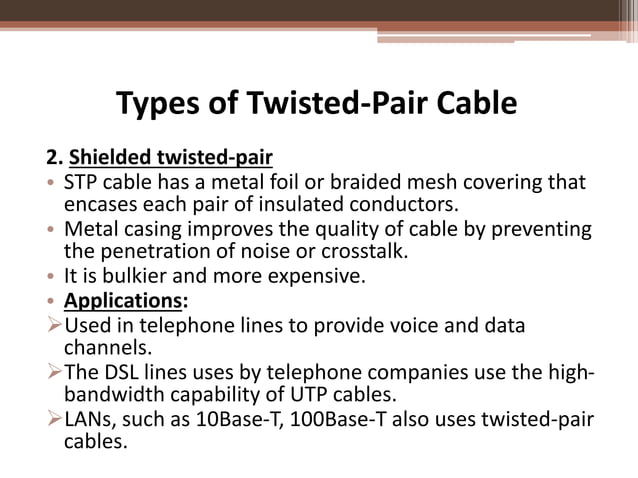 Types of Cables(Guided Media for Transmisson) | PPT