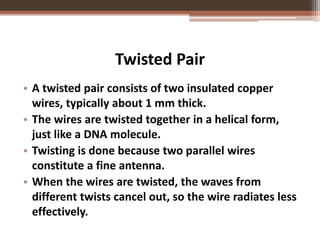 Types of Cables(Guided Media for Transmisson) | PPT