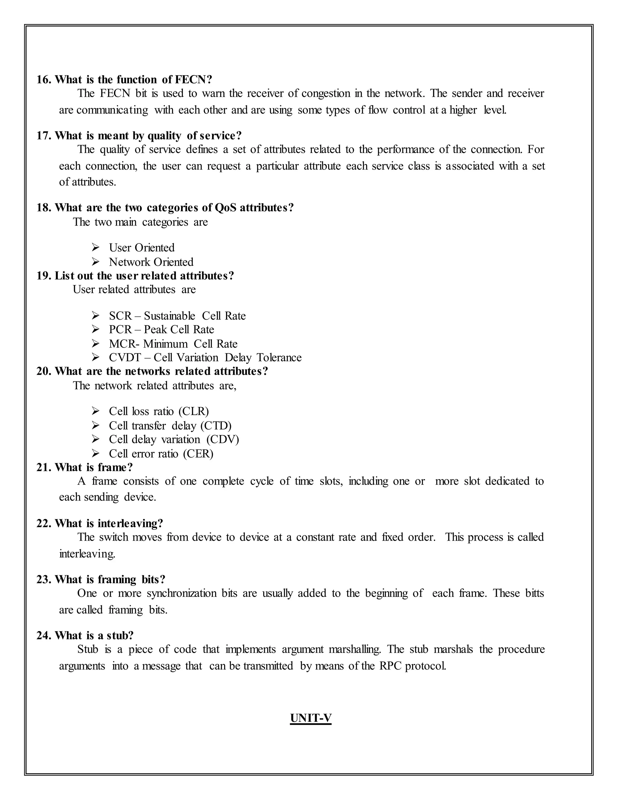 COMPUTER NETWORKS - SHORT NOTES | DOC