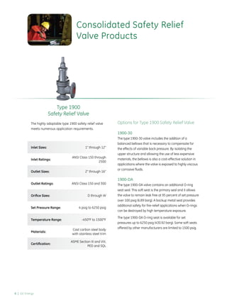 GE Consolidated Pressure Relief and Safety Valves | PDF