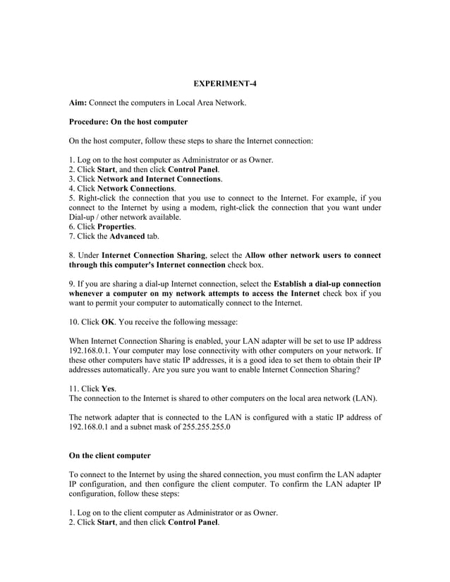 Cn lab-manual | PDF | Computer Networking | Computing