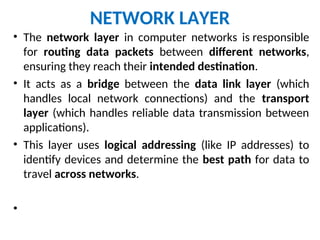 COMPUTER NETWORK-UNIT-III -PPT notes for 2nd year | PPT