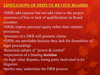 DISPUTE REVIEW BOARDS -REASONS-NEED-METHODS-RESPONSIBILITIES ...