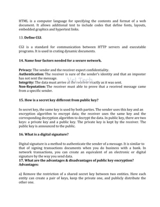 Communication Networks 2 marks q &answers | PDF
