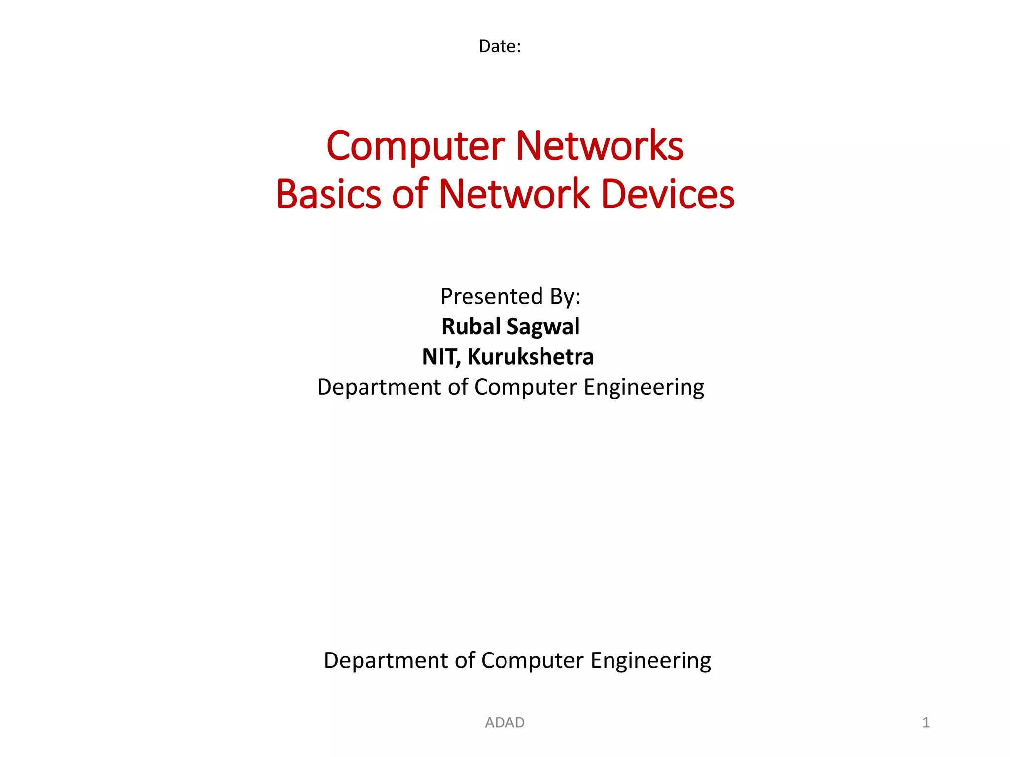 Basics Of Computer Network Device Pptx Computer Networking Computing