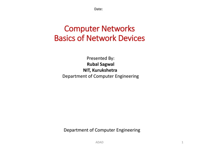 Basics of Computer Network Device | PPTX | Computer Networking | Computing