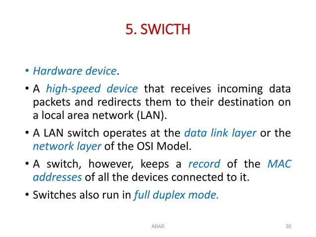Basics Of Computer Network Device Pptx Computer Networking Computing