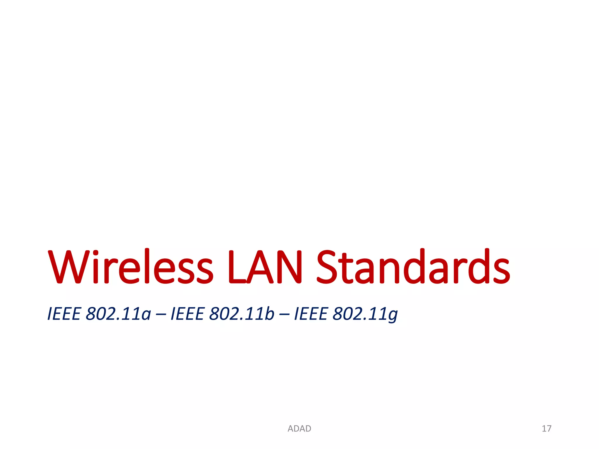 Wireless Technologies and Standards | PPTX
