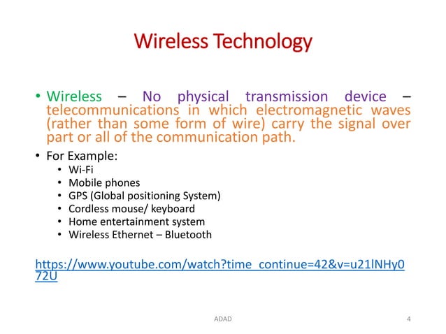 Wireless Technologies and Standards | PPTX | Internet | Computing