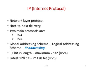 Basics of Network Layer and Transport Layer | PPTX