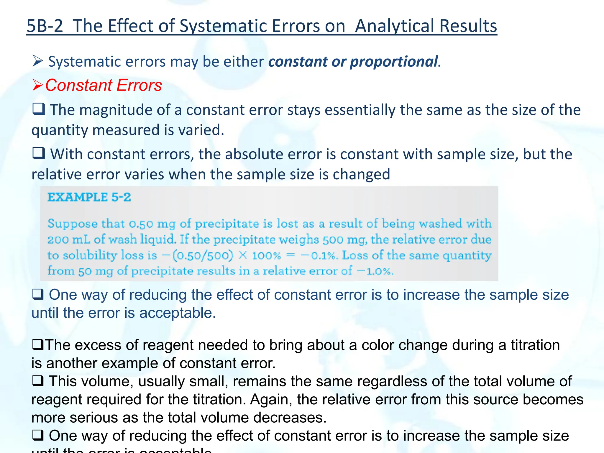 Errors, types of errors found in analytical chemistry | PDF