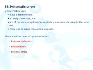 Errors, types of errors found in analytical chemistry | PDF | Chemistry ...