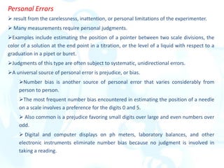 Errors, types of errors found in analytical chemistry | PDF