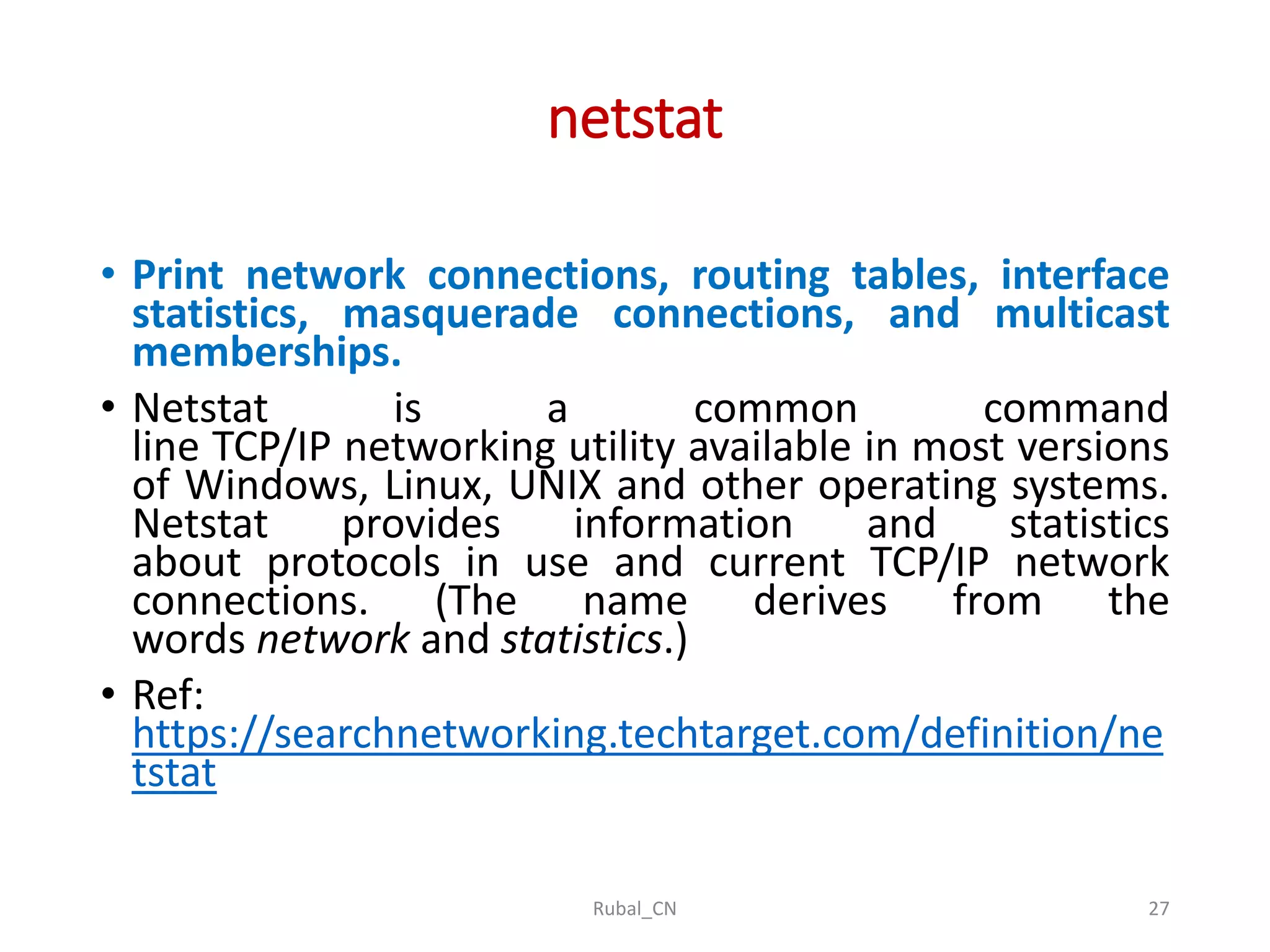 Troubleshooting Network and Network Utilities | PPTX