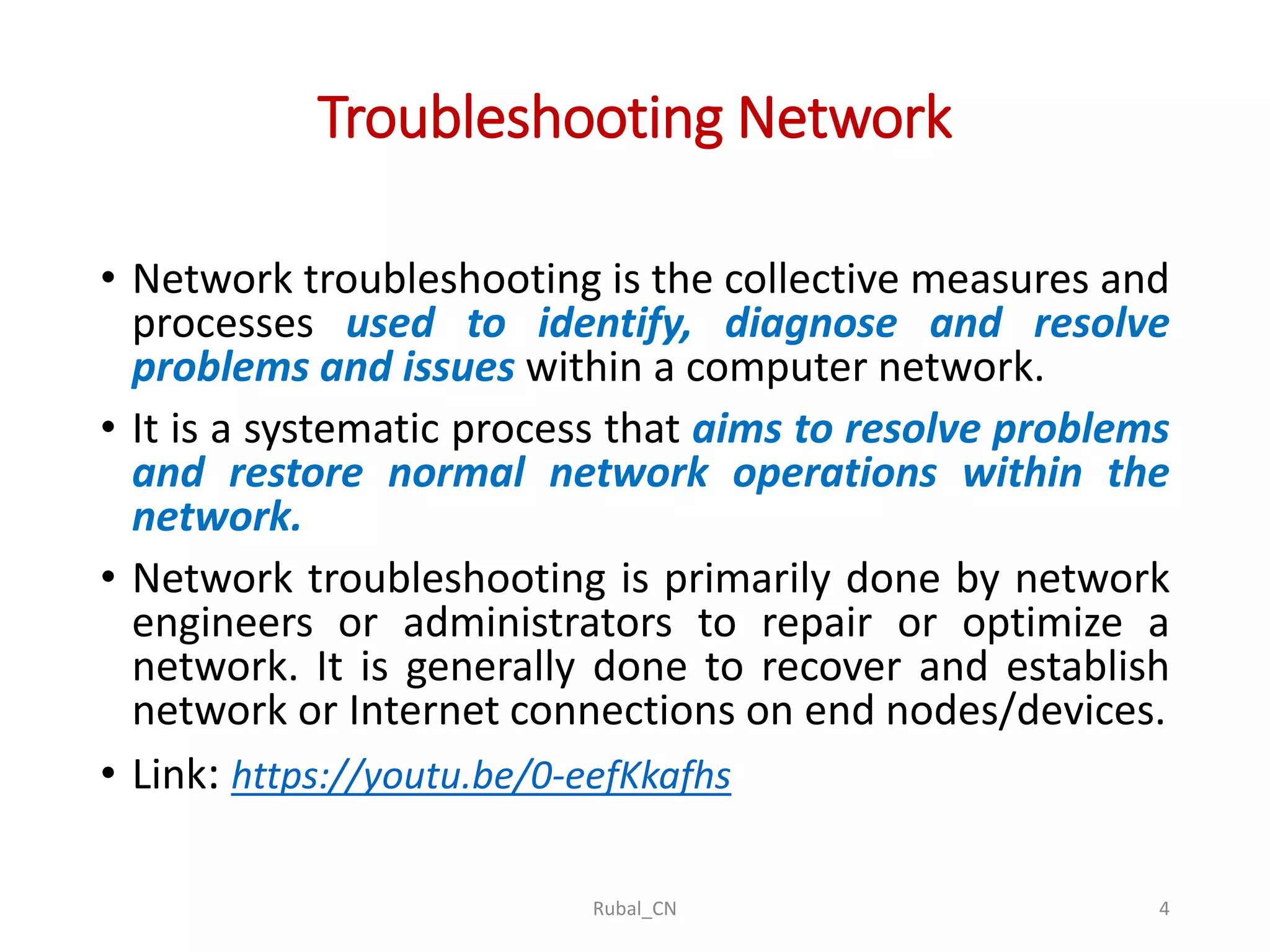 Troubleshooting Network and Network Utilities | PPTX