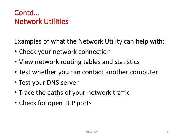 Troubleshooting Network and Network Utilities